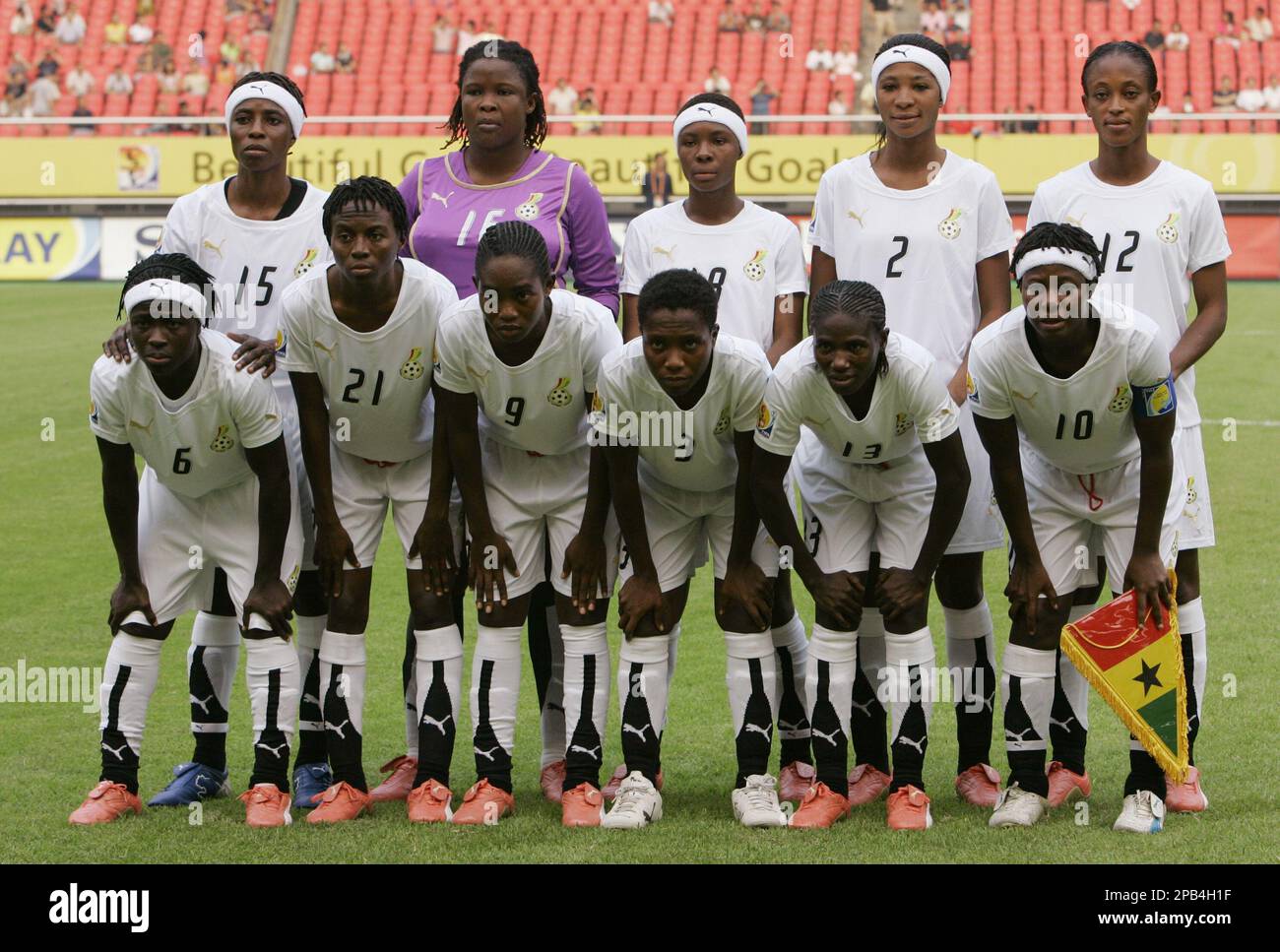 Ghana women's soccer team, top from left Lydia Ankrah, Memunatu ...