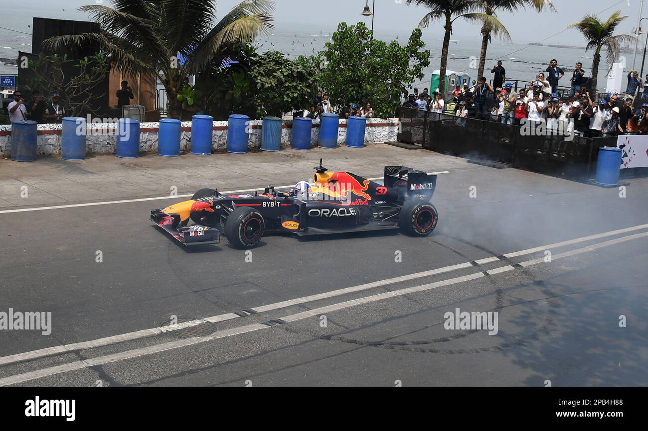Audience watch as Former Formula One car driver David Coulthard drives ... Audience watch as Former Formula One car driver David Coulthard drives ...