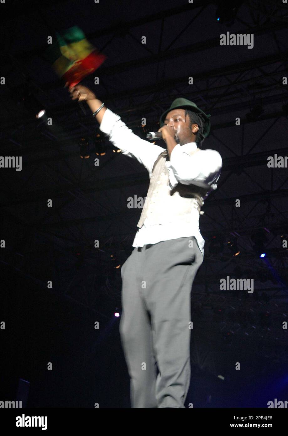 U.S. singer will.I.am, from the Black Eyed Peas, performs Tuesday night ...