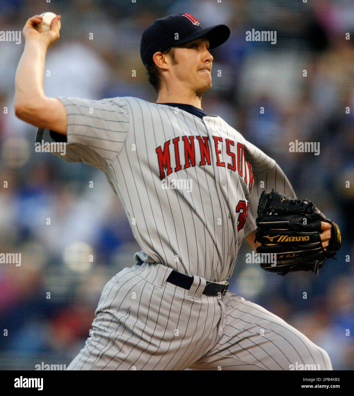 Minnesota Twins starting pitcher Scott Baker throws against Kansas City ...