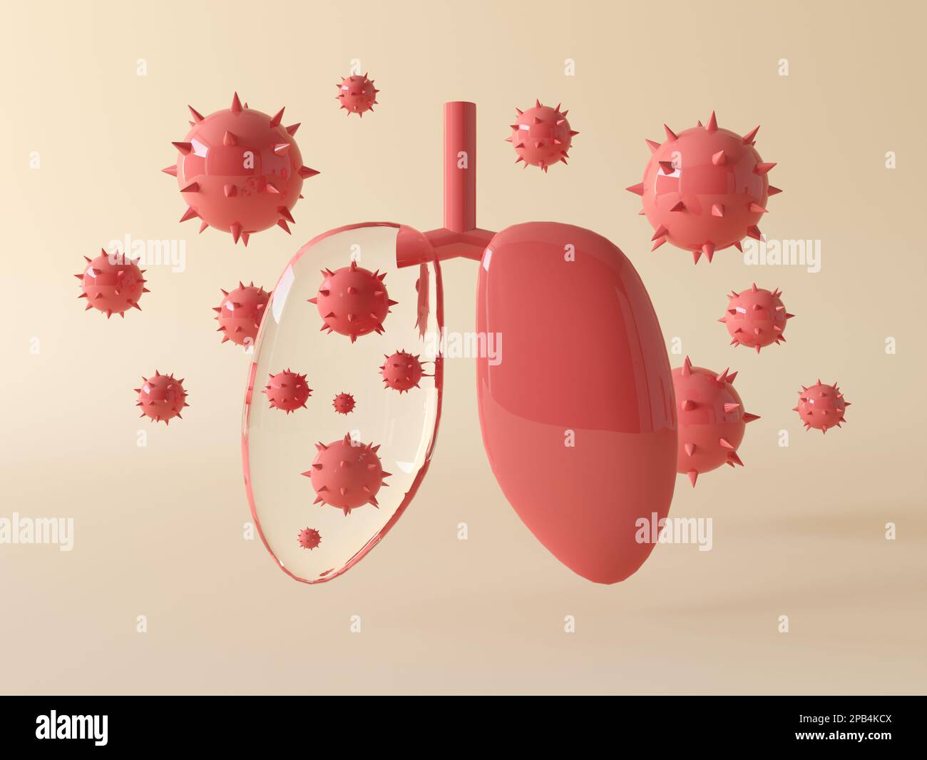 Medical health concepts. Corona Virus in the Air. Breathing. Bacterial ...