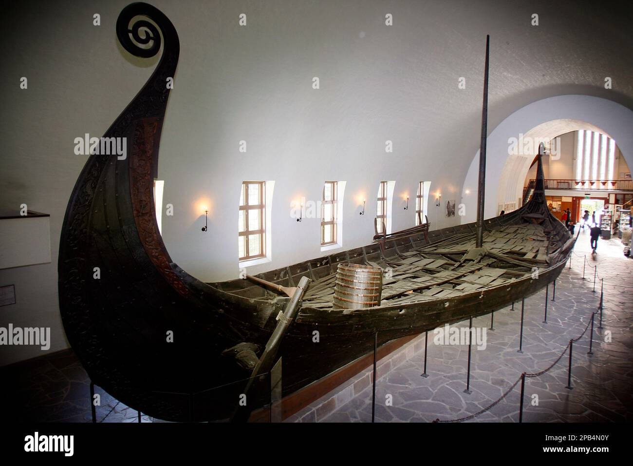 Tthe Oseberg Viking longboat, on display, Tuesday, Sept. 11, 2007 at ...