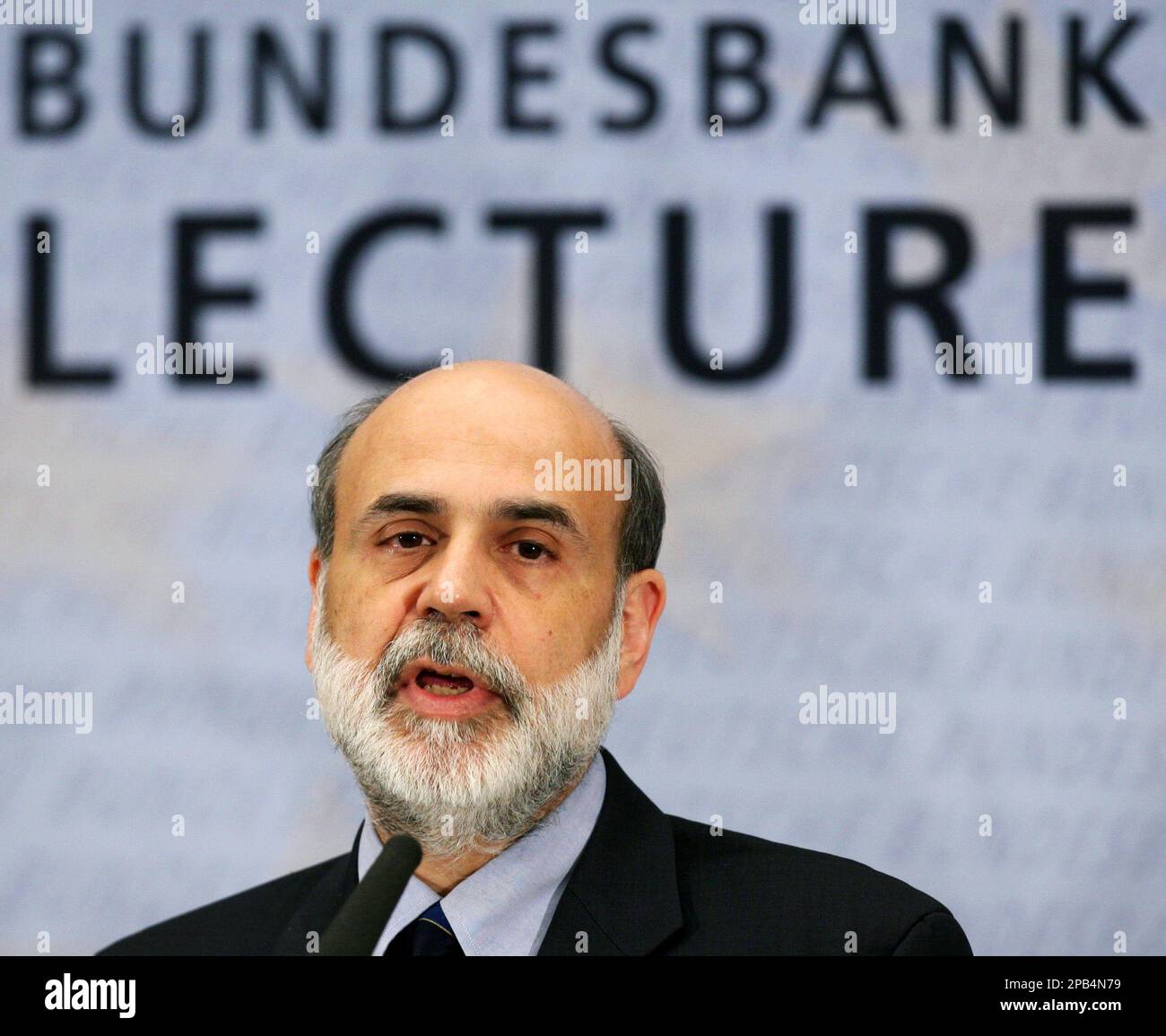 Ben Bernanke, chairman of the U.S. Federal Reserve, addresses the ...