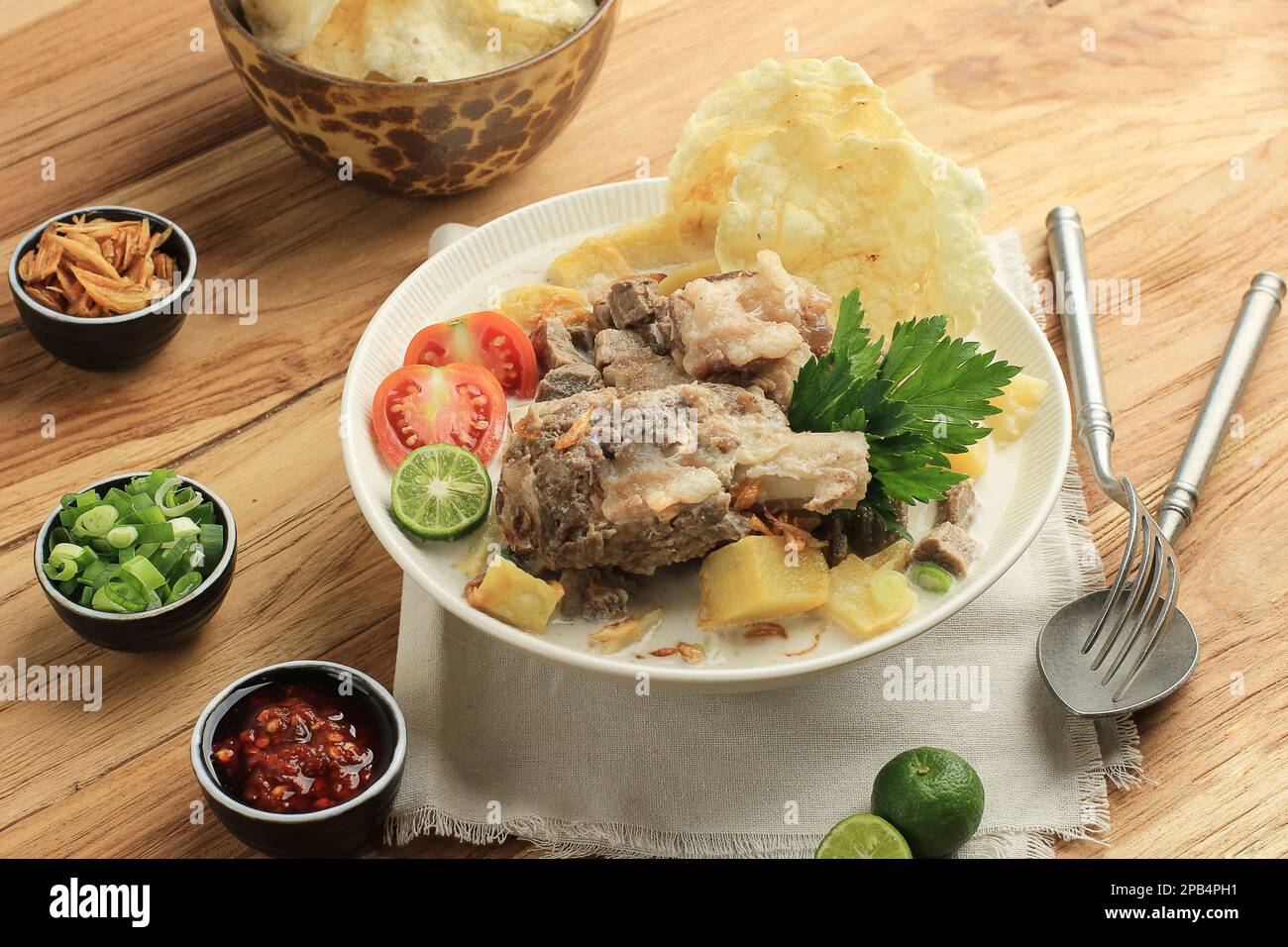 Soto Betawi, Traditional Beef Ribs Soup from Betawi, Jakarta. The Soup ...