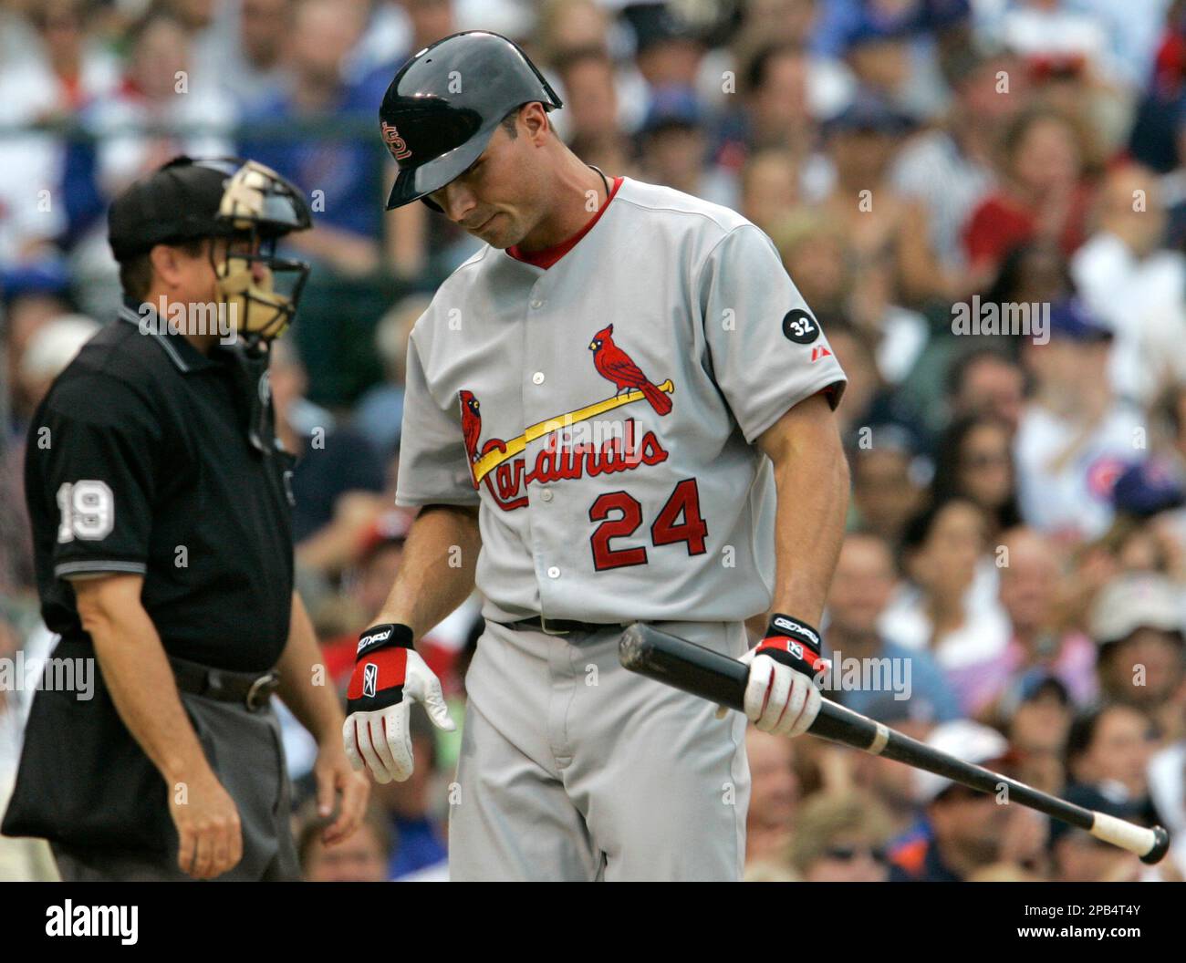 St. Louis Cardinals' Rick Ankiel reacts after striking out during the ...