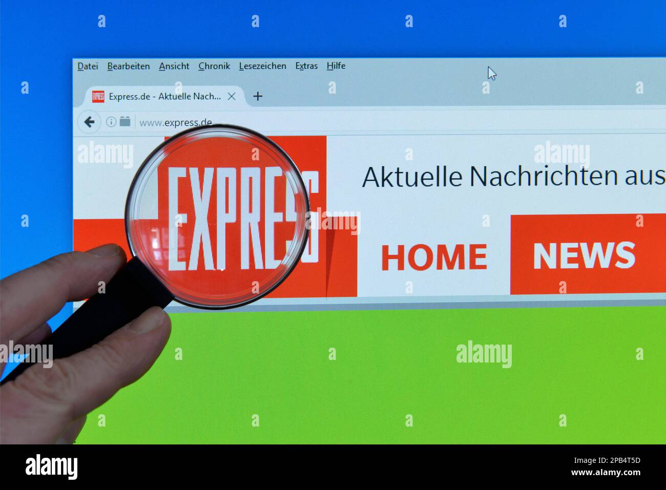 Express, Internet, screen, Hand, Magnifier Stock Photo - Alamy