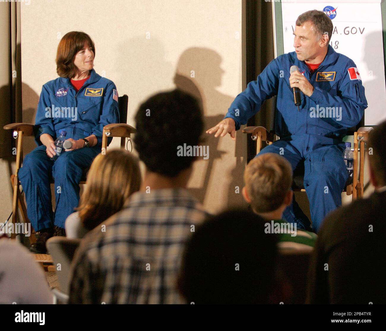 Astronaut Barbara Morgan, left, and Canadian Space Agency Astronaut ...