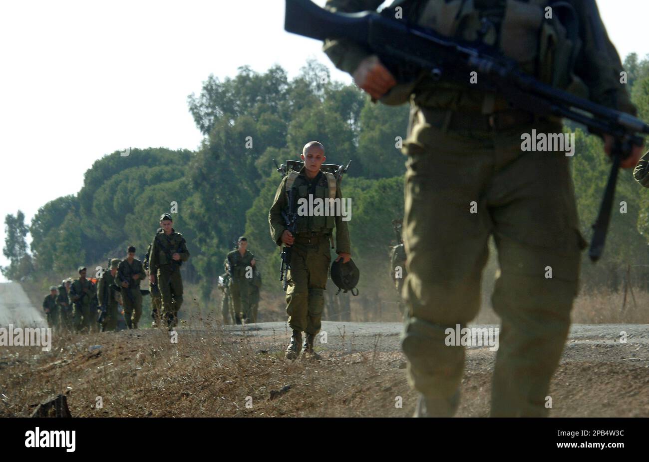Israeli infantry soldiers take part in routine training in the Golan ...