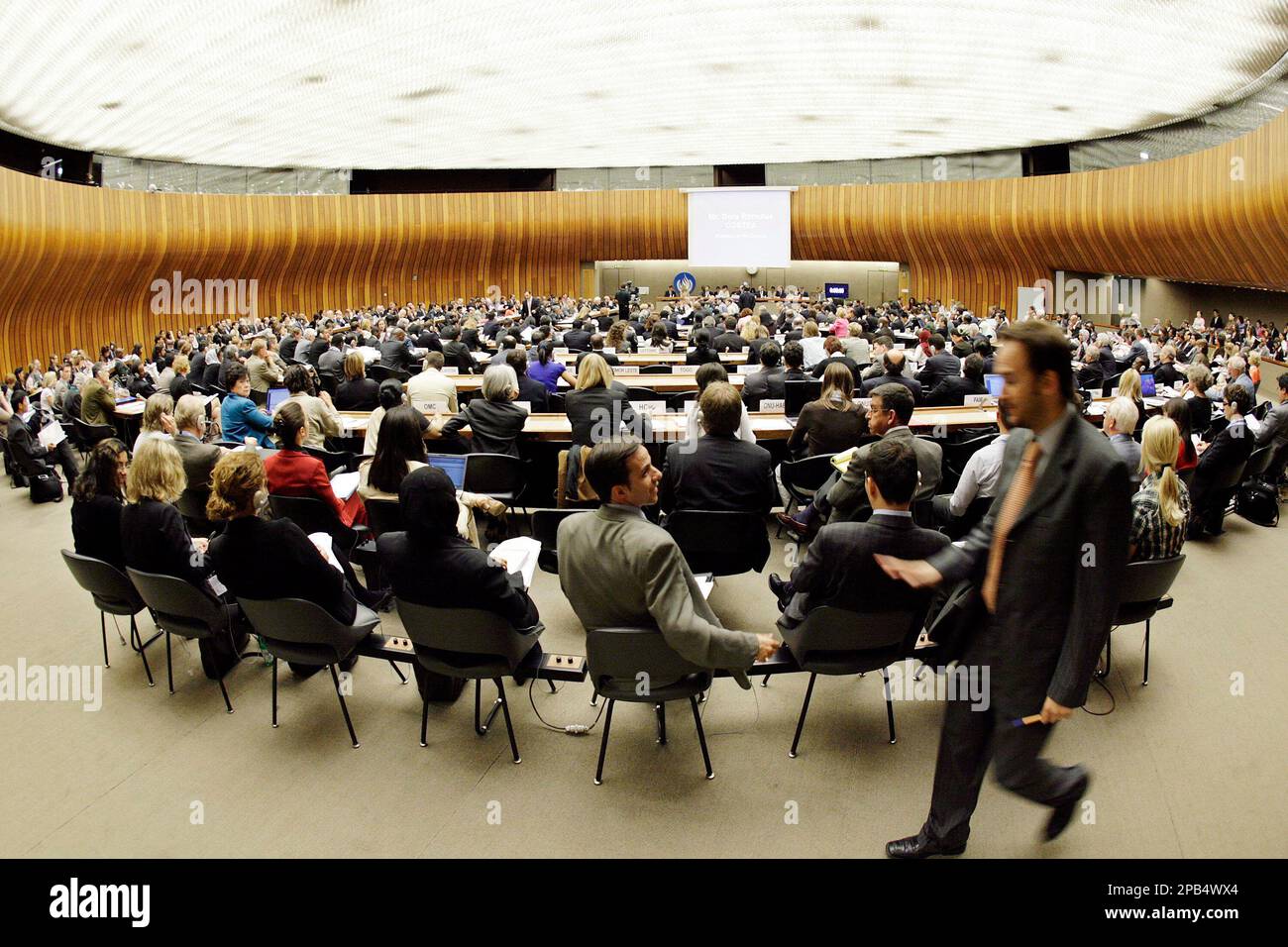 A general view of the assembly hall during the 6th UN Human Rights ...