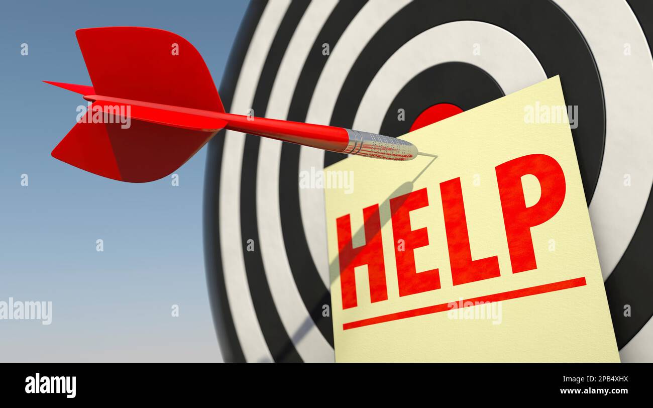 Dartboard, dart and sticky note with the word Stock Photo - Alamy