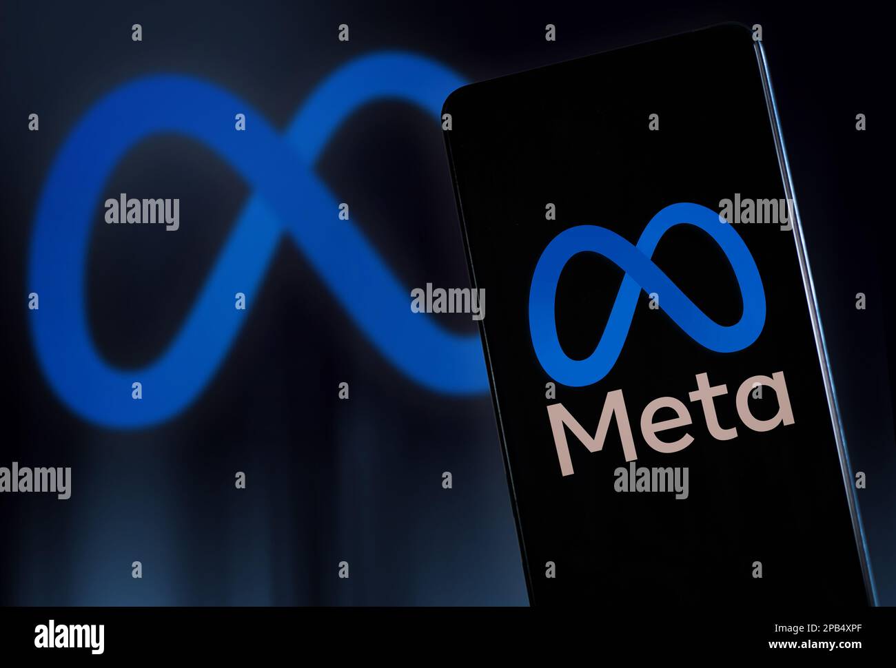 Meta logo on smartphone and background. Social media concept. Milan ...