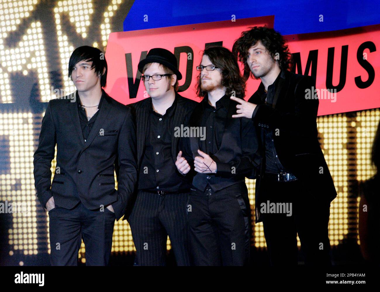 Fall Out Boy arrives at the MTV Video Music Awards at the Palms Hotel ...