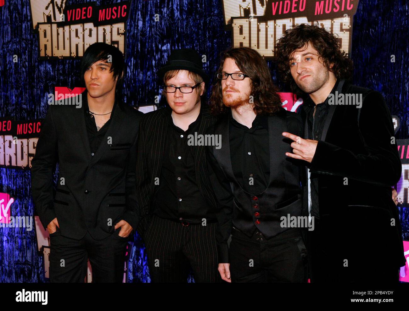 Fall Out Boy arrive at the MTV Video Music Awards at the Palms Hotel ...
