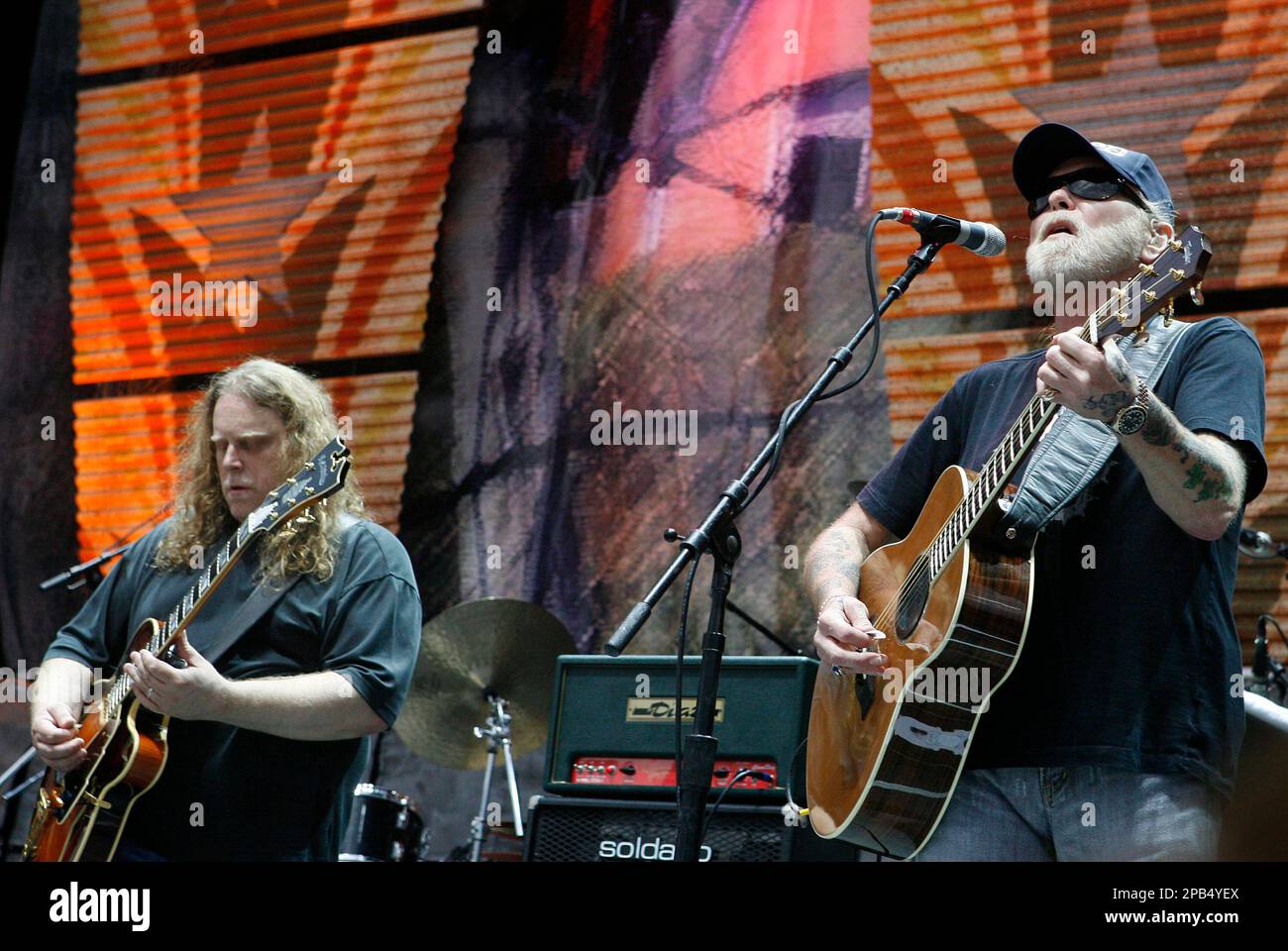 Warren Haynes, left, Gregg Allman and The Allman Brothers Band perform ...