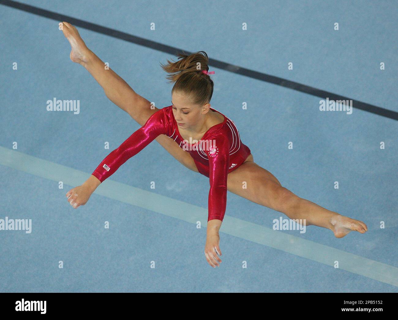 U.S. Shawn Johnson competes on the floor on her way to win the gold ...