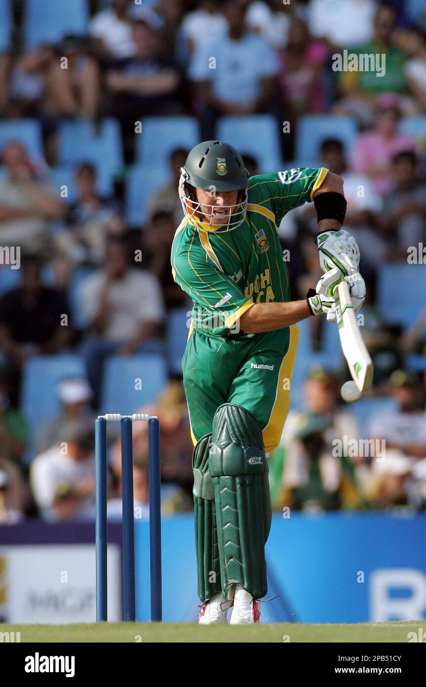 South Africa's batsman Herschelle Gibbs, plays a side shot during their ...