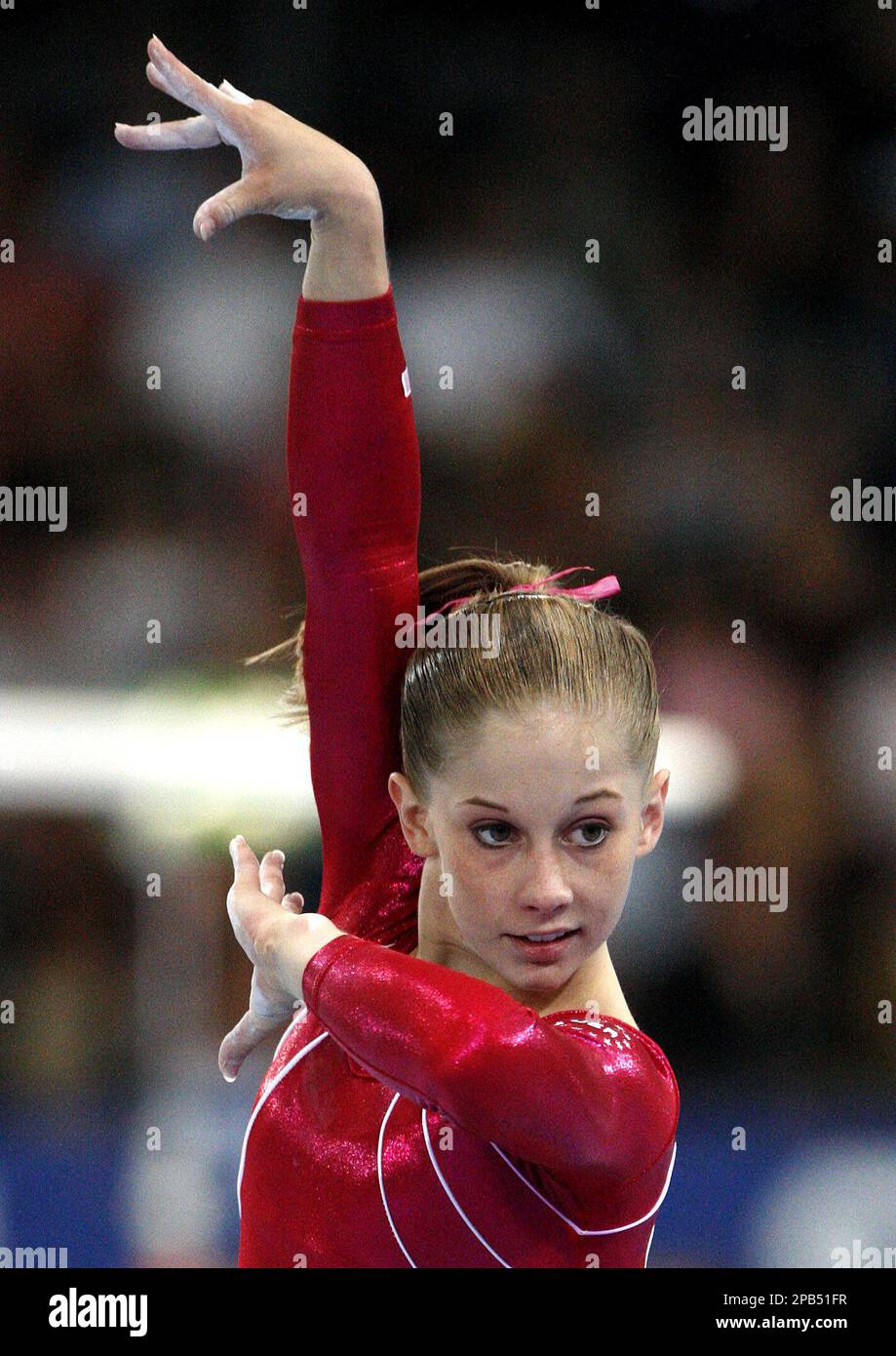 Gold medalist, U.S. Shawn Johnson is seen in action in the women's ...