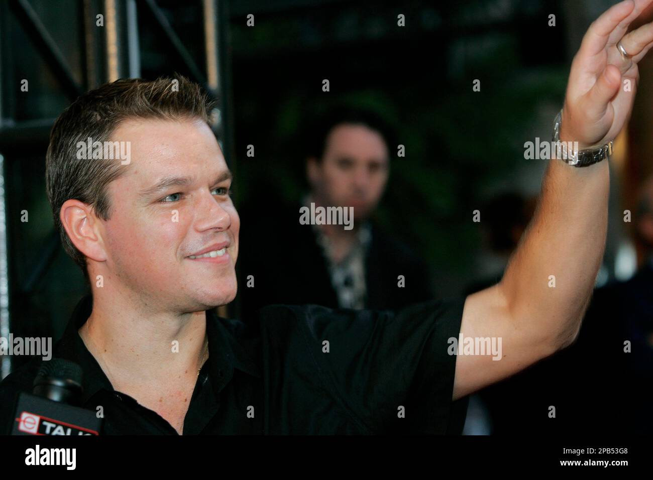 Matt Damon, executive producer of the movie "Running the Sahara" waves ...