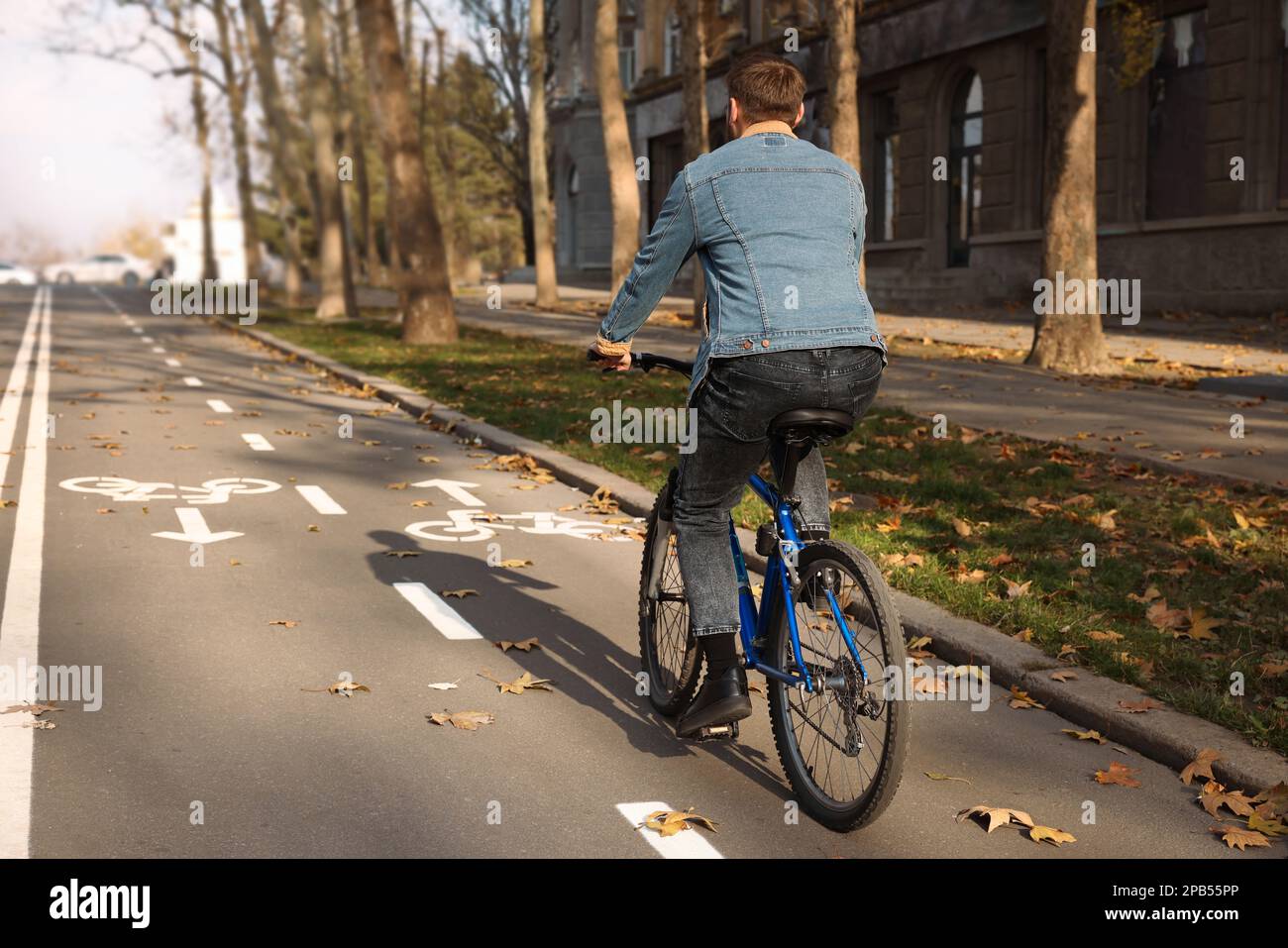Back view young guy riding hi-res stock photography and images - Alamy