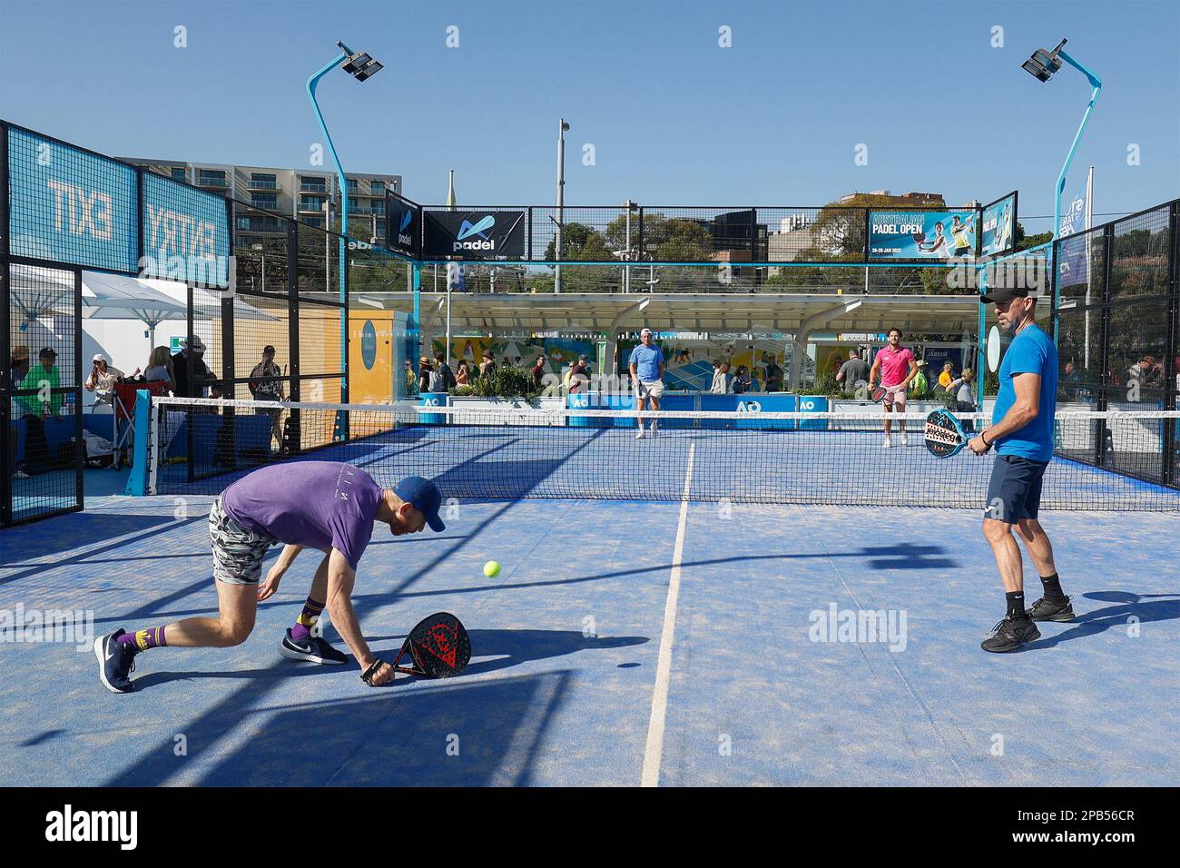 Padel exhibition match being played during the Australian Open at ...
