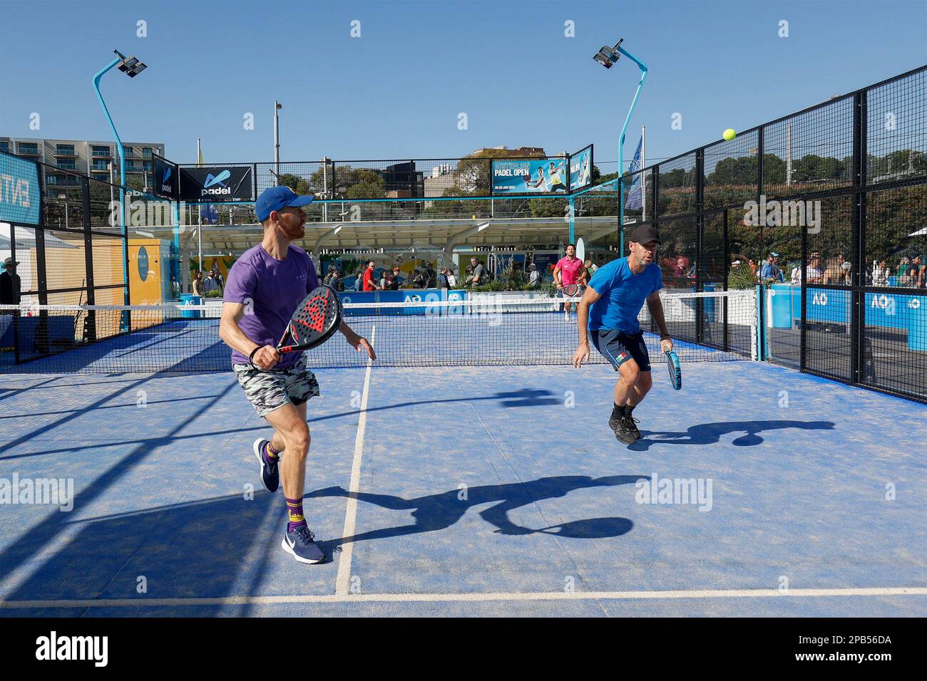 Padel exhibition match being played during the Australian Open at ...