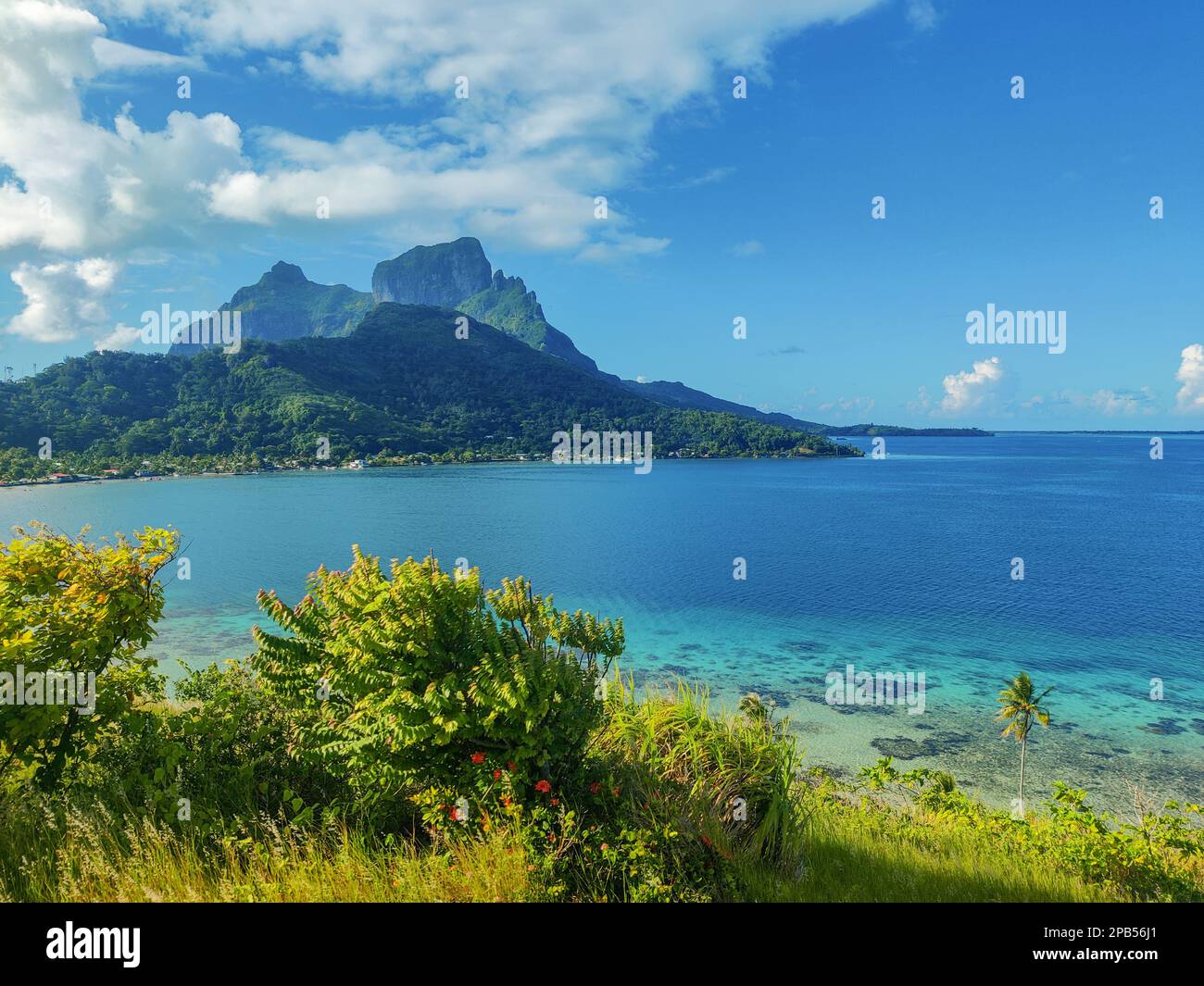 Bora Bora Island in Tahiti, French Polynesia, pacific natural coast of ...