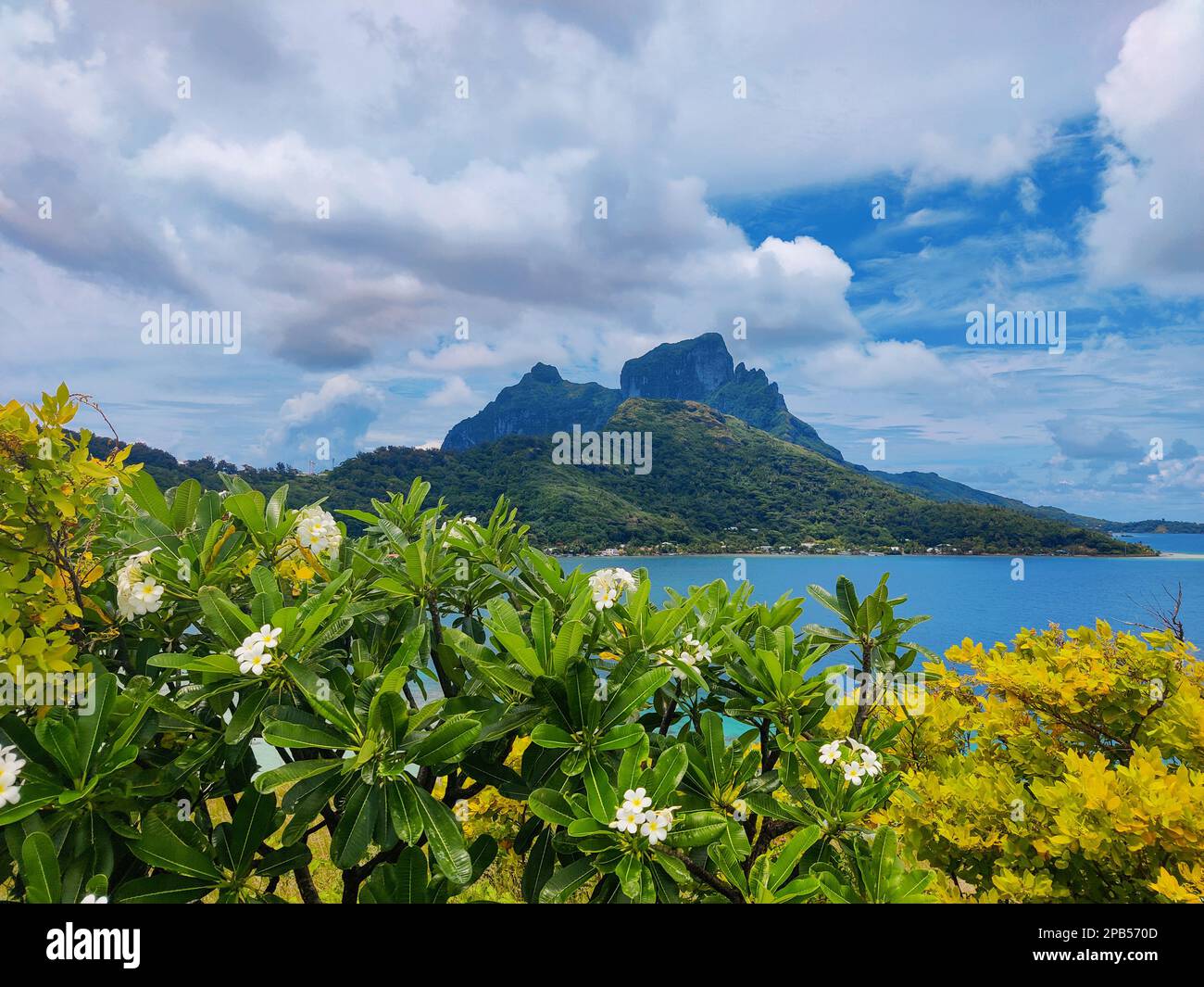 Bora Bora Island in Tahiti, French Polynesia, pacific natural coast of ...