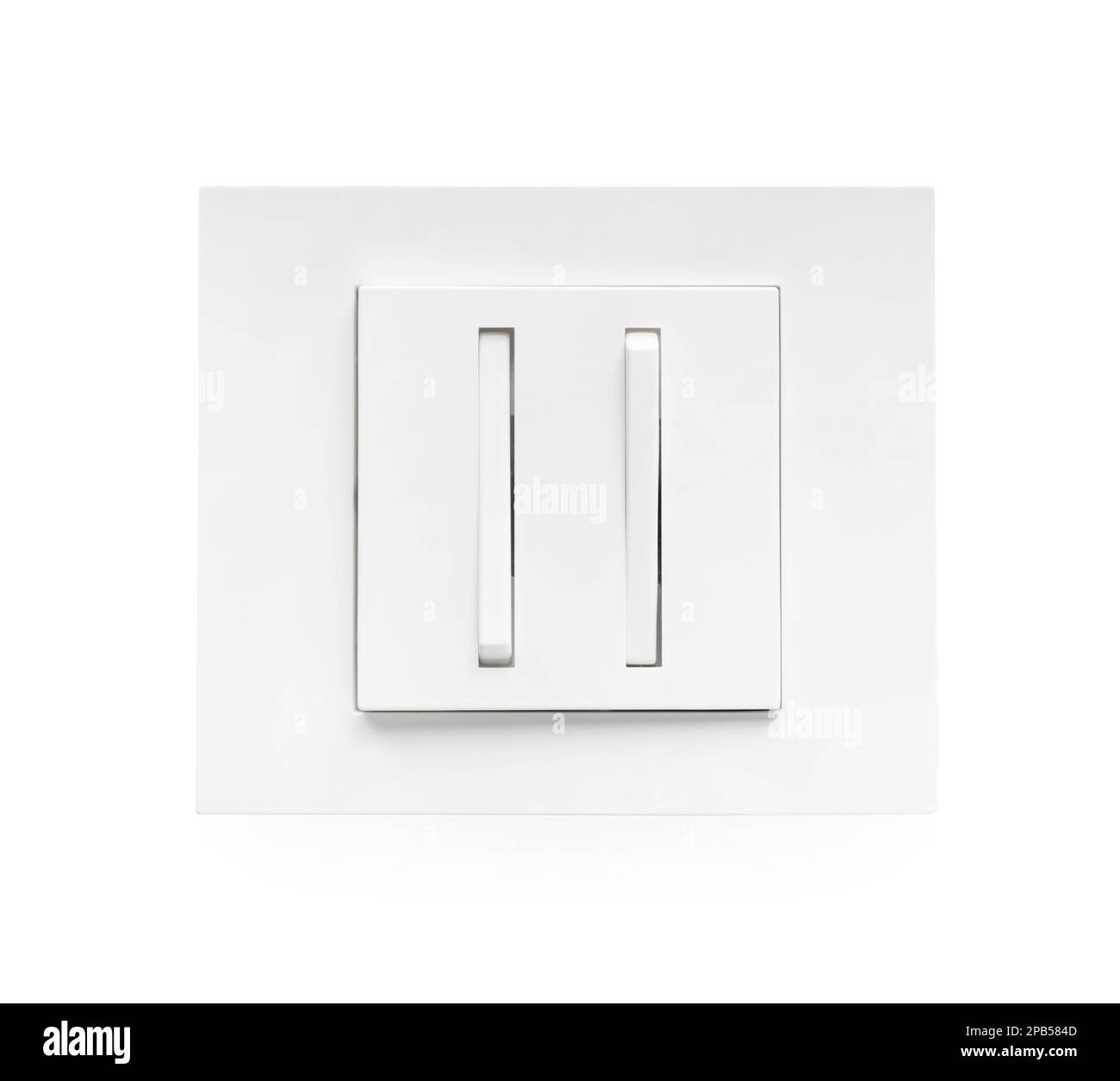 Light switch isolated on white, top view Stock Photo - Alamy