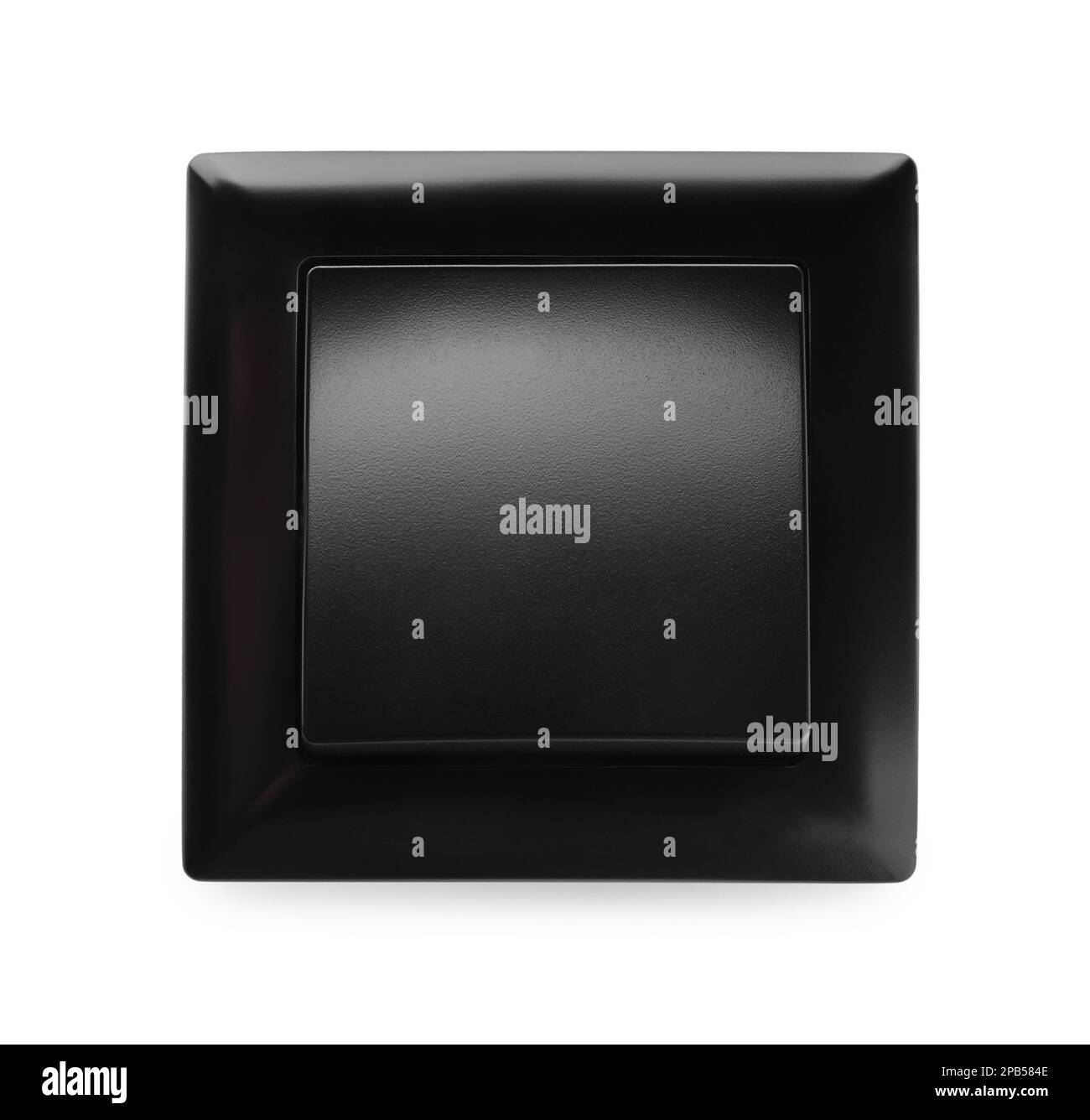 Black light switch isolated on white, top view Stock Photo - Alamy