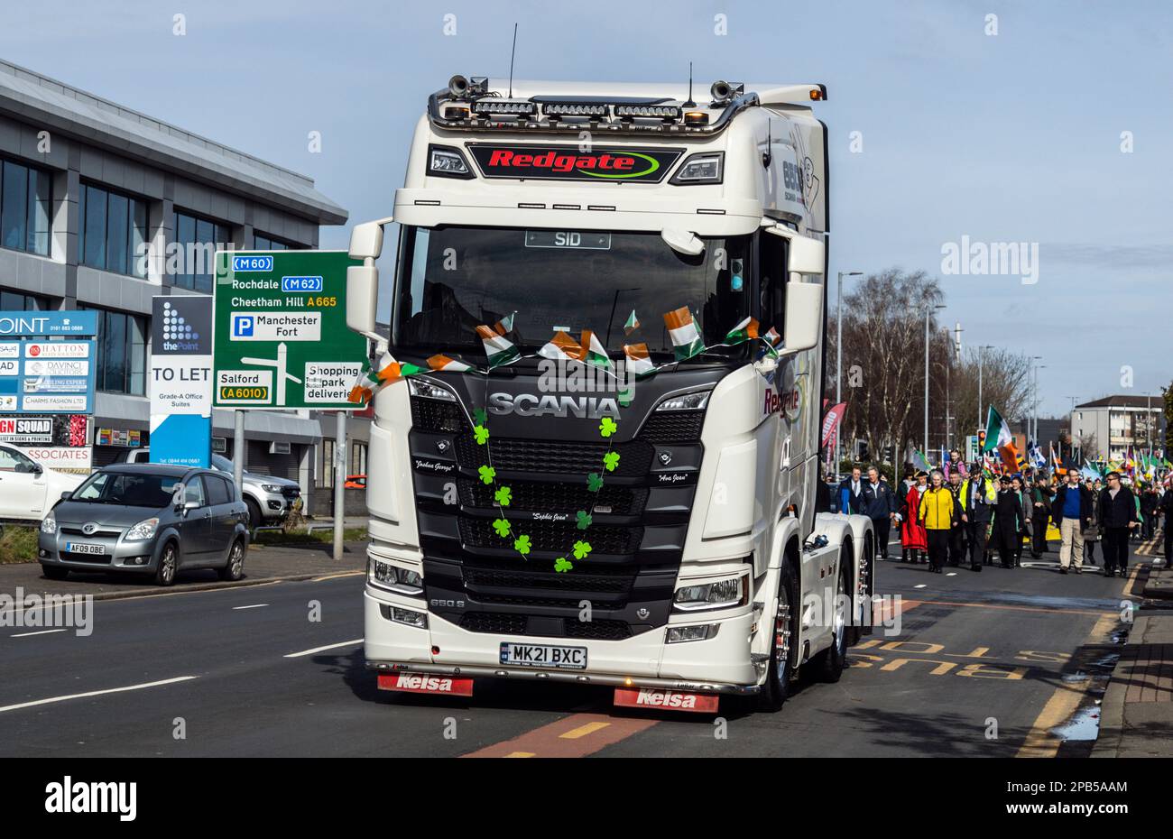 St. Patrick's Day 2023. Cheetham Hill, Manchester Stock Photo - Alamy