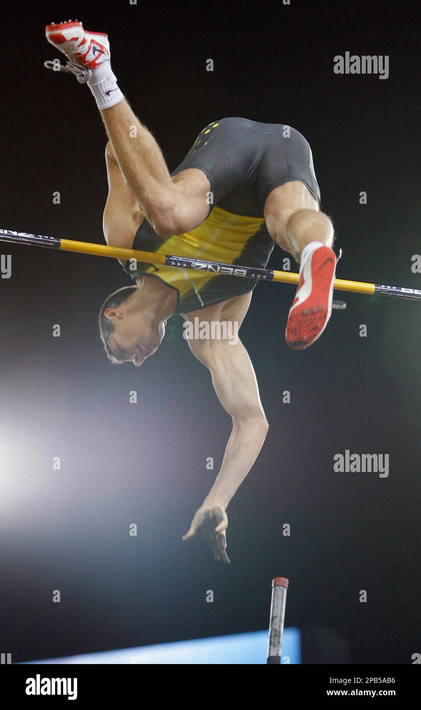 Igor Pavlov from Russia competes in the men's Pole Vault at the ...