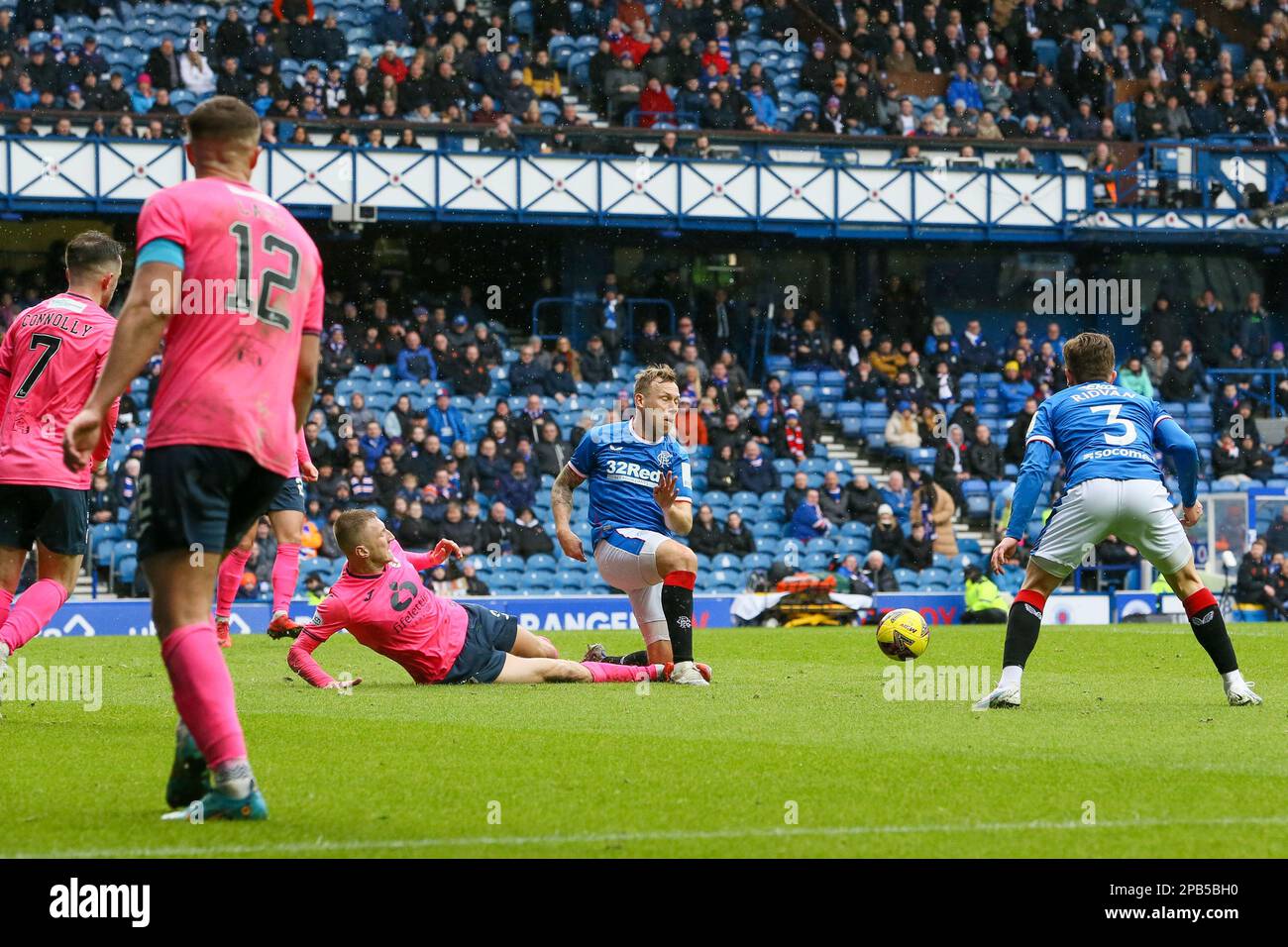 Glasgow, UK. 12th Mar, 2023. UK. Rangers played Raith Rovers in the ...