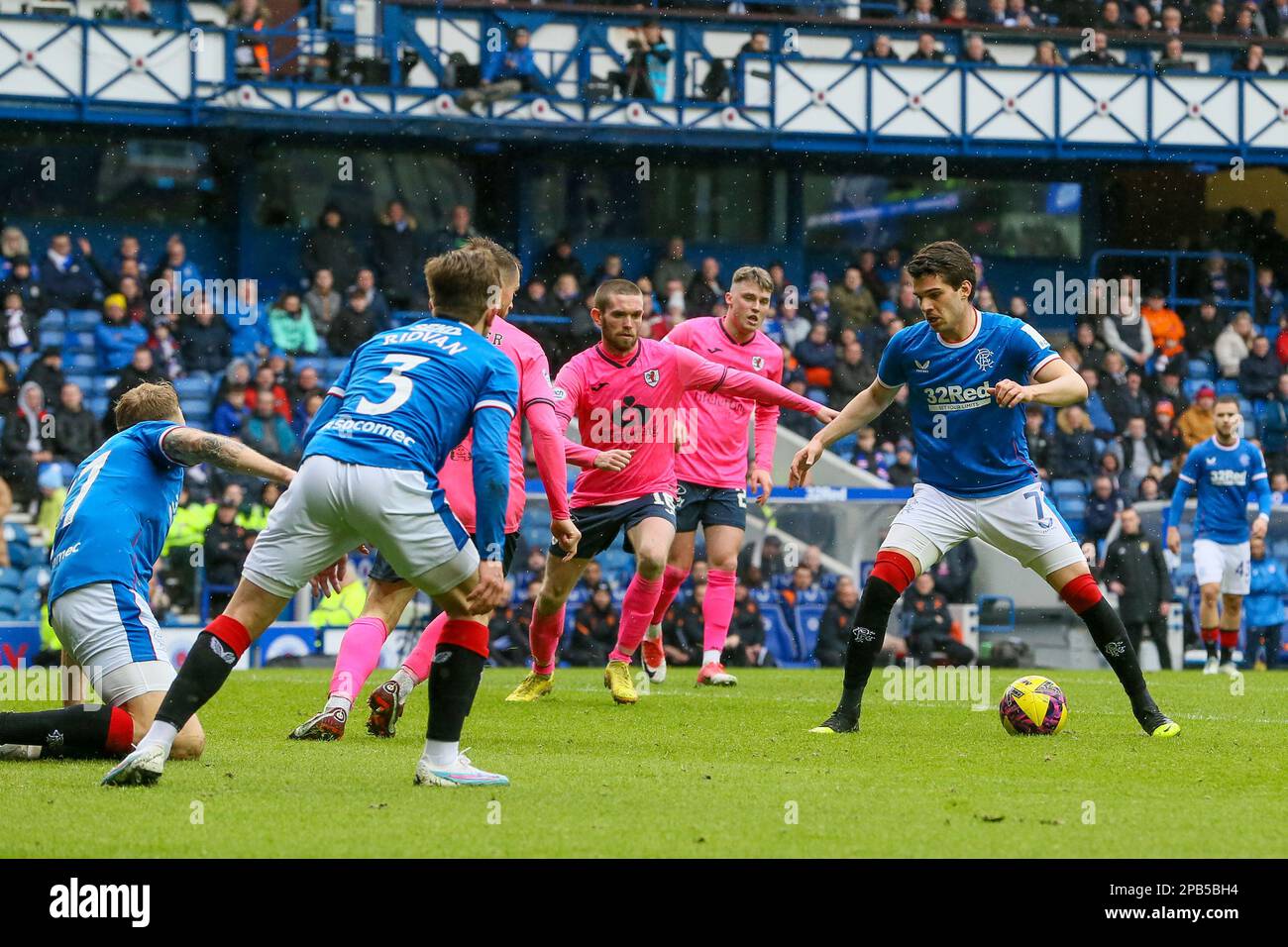Glasgow, UK. 12th Mar, 2023. UK. Rangers played Raith Rovers in the ...