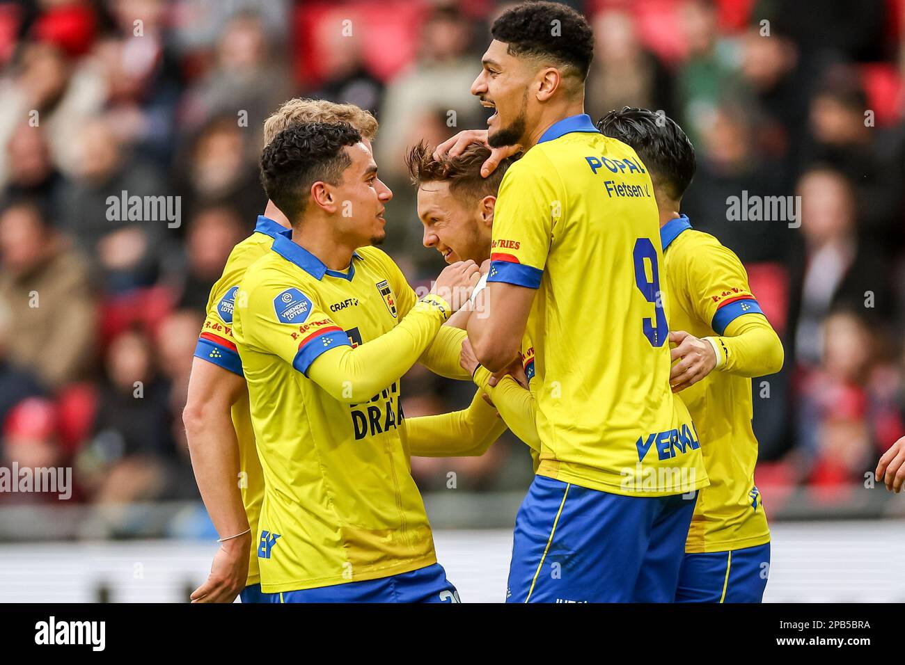 EINDHOVEN, NETHERLANDS - MARCH 12: Remco Balk of SC Cambuur celebrates ...