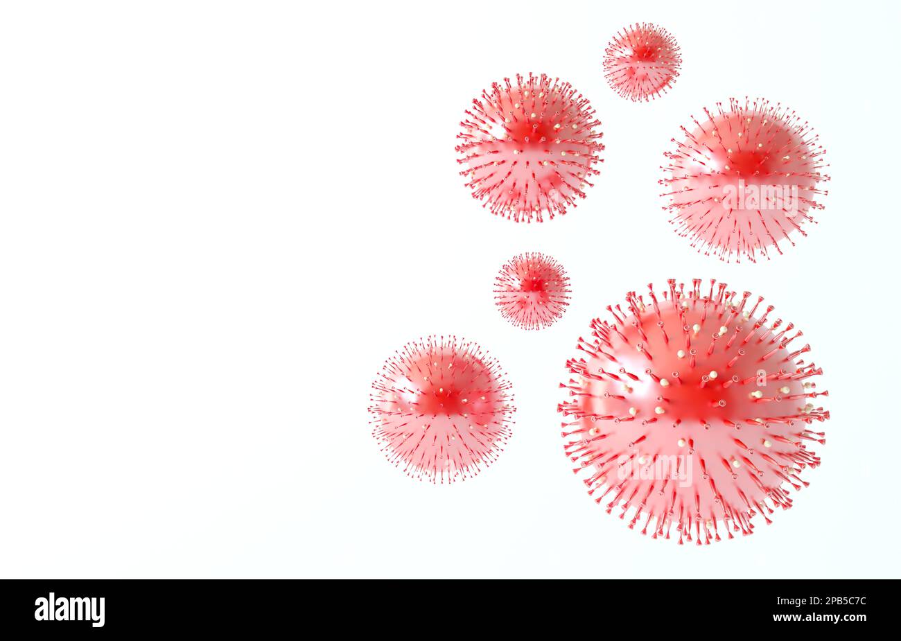 Virus in white background. 3d rendering illustration. Coronavirus red ...