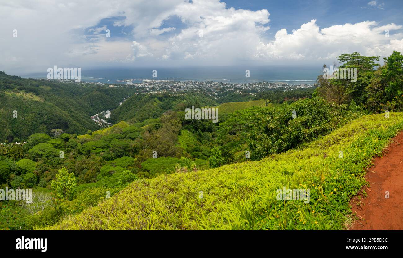 Tahiti island nature landscape, French Polynesia Stock Photo - Alamy