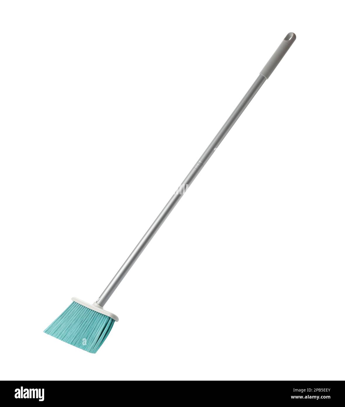 Plastic broom isolated on white. Cleaning tool Stock Photo - Alamy