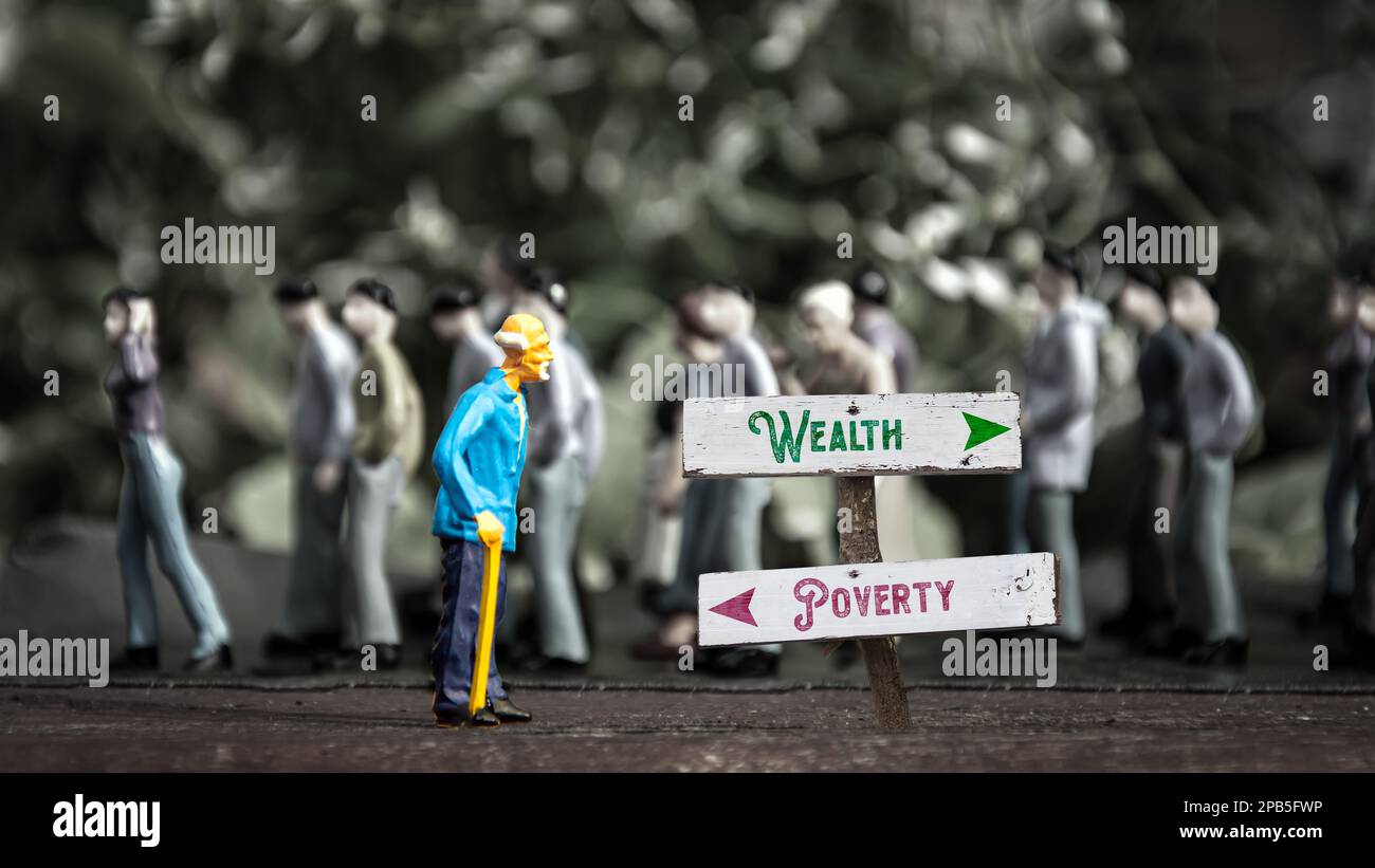 Street Sign the Direction Way to Wealthy versus Poverty Stock Photo - Alamy