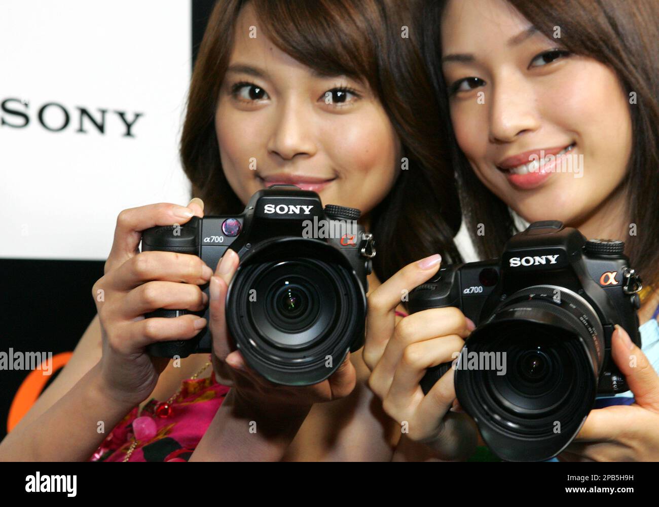 Models display Sony Corp's new SLR digital camera the Alpha 700 (DSLR ...