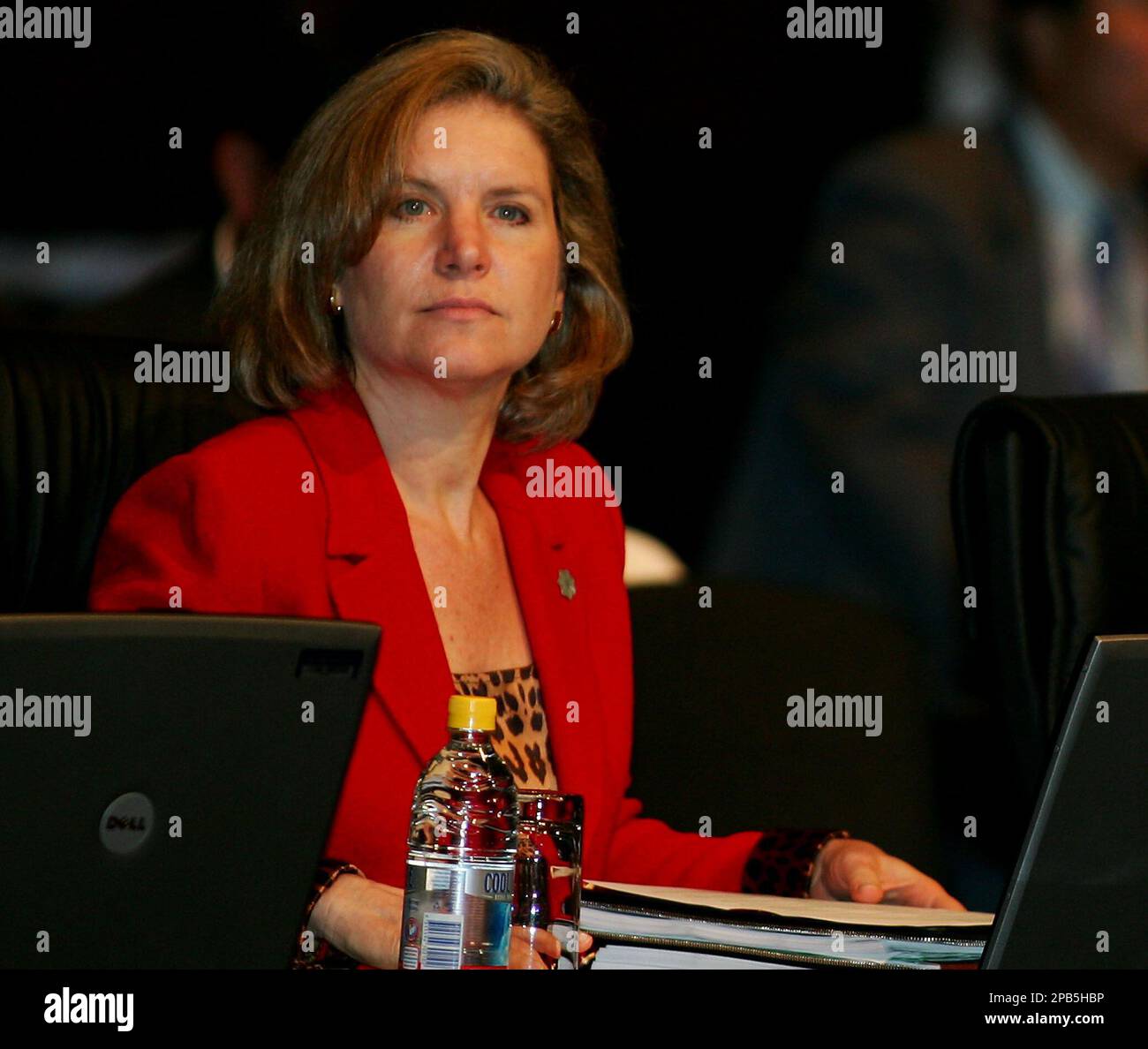 U.S. Trade representative Susan Schwab is seated upon her arrival for ...