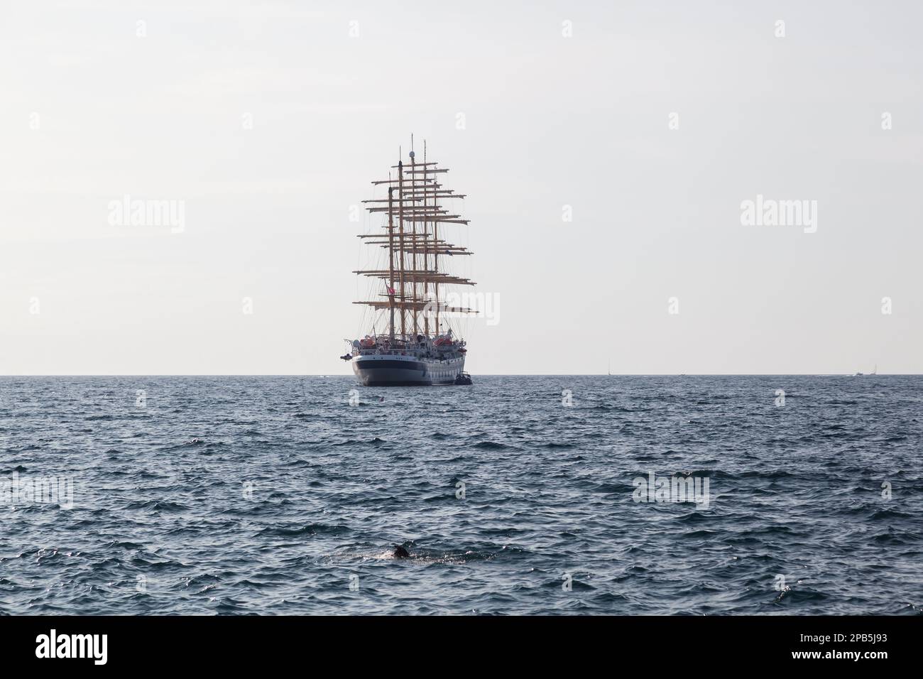 picture of a five masted barque on the sea Stock Photo - Alamy