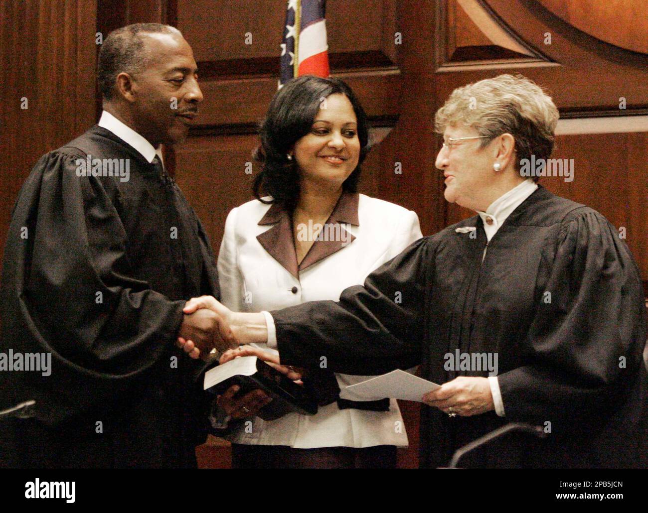 South Carolina State Supreme Court Chief Justice Jean Toal, right ...