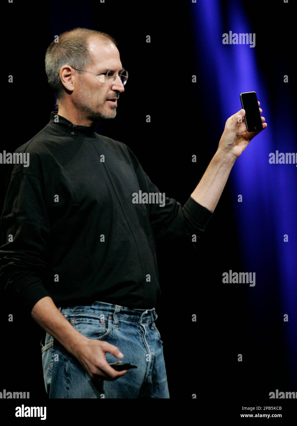Apple CEO Steve Jobs holds up the Apple iPod Touch in San Francisco ...