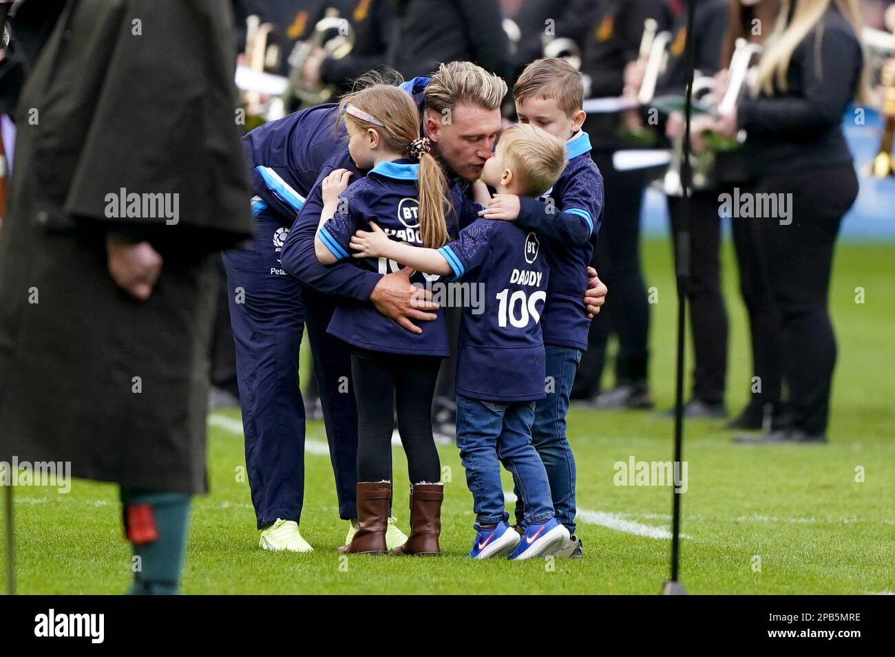 Scotland’s Stuart Hogg with his children ahead of the Guinness Six ...
