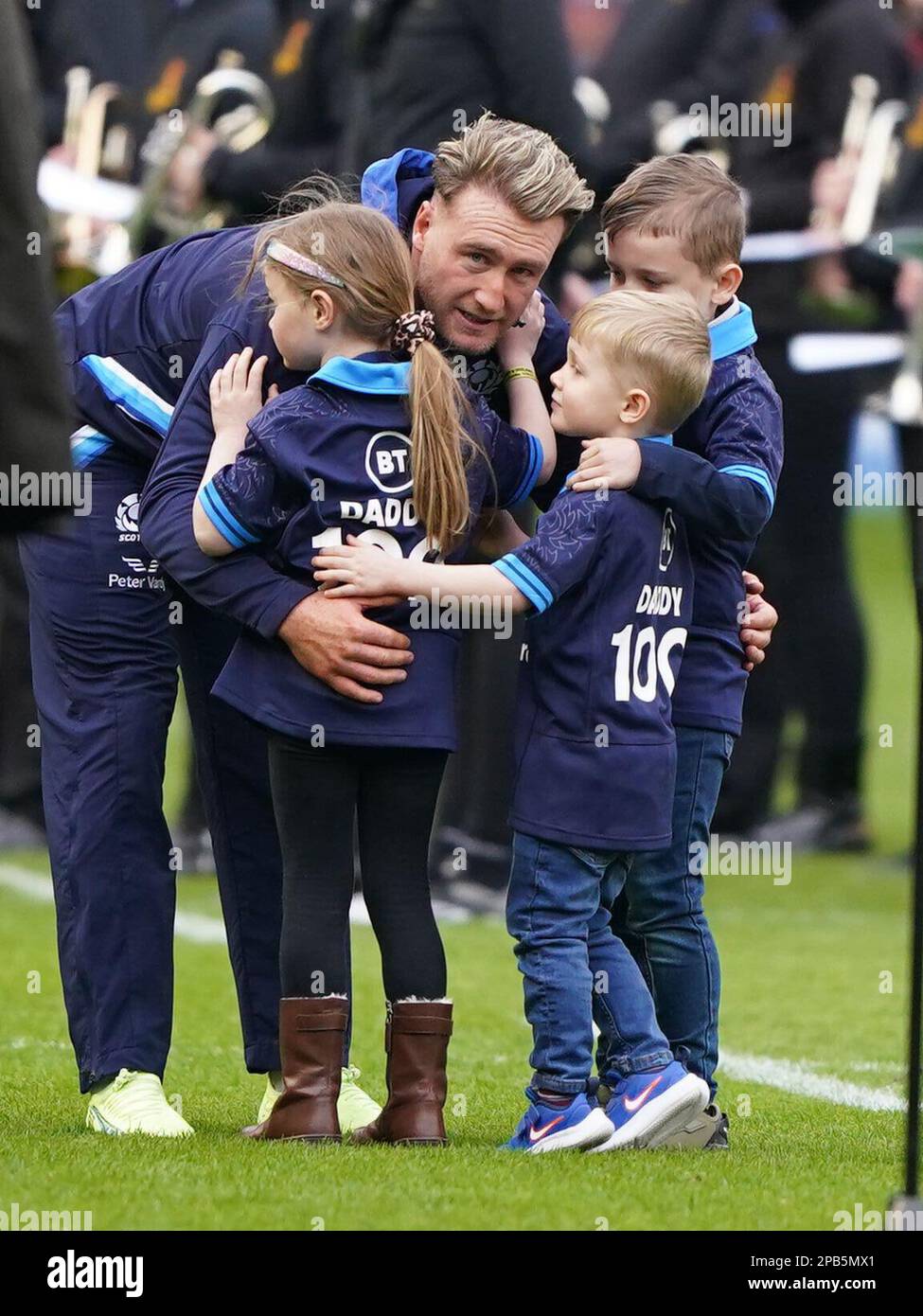 Scotland’s Stuart Hogg with his children ahead of the Guinness Six ...