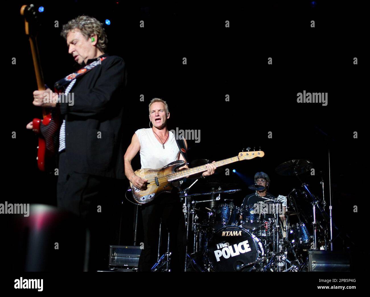 British lead singer Sting, middle, guitarist, Andy Summers, left, and ...