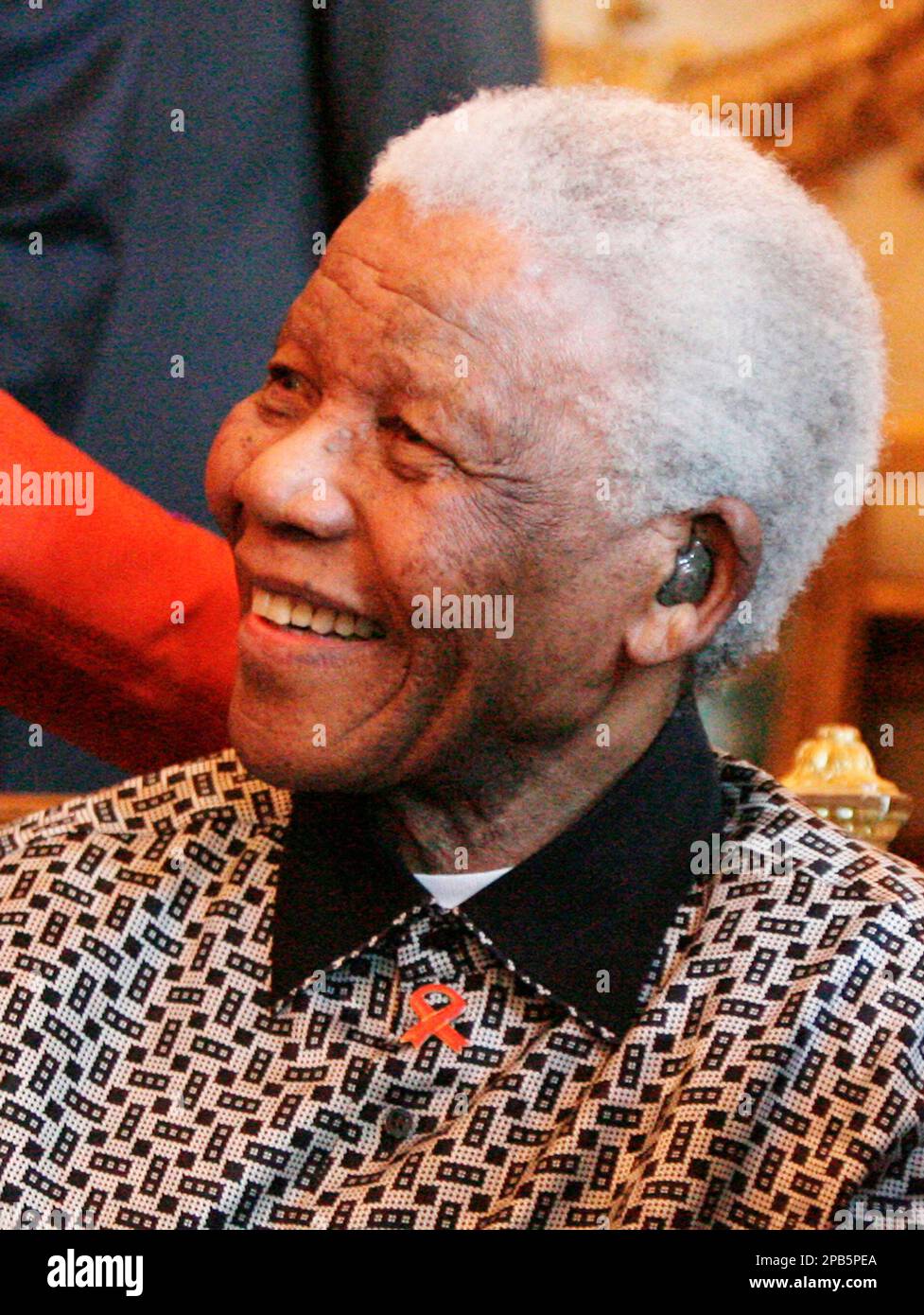 Former South African president Nelson Mandela looks on during Mandela's ...