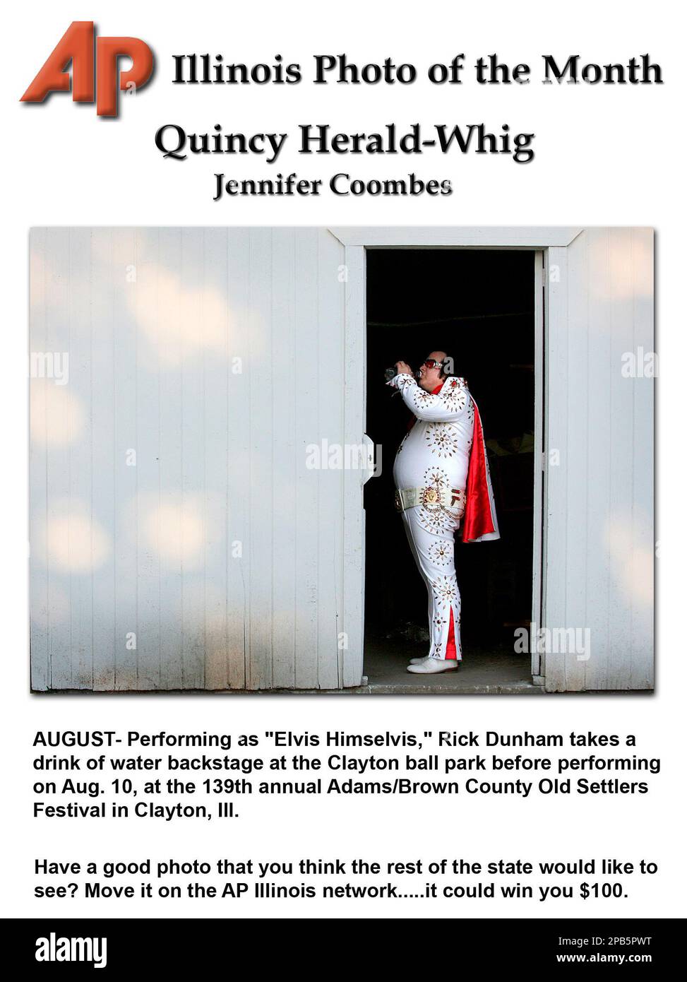 **FILE** Performing as "Elvis Himselvis," Rick Dunham takes a drink of ...