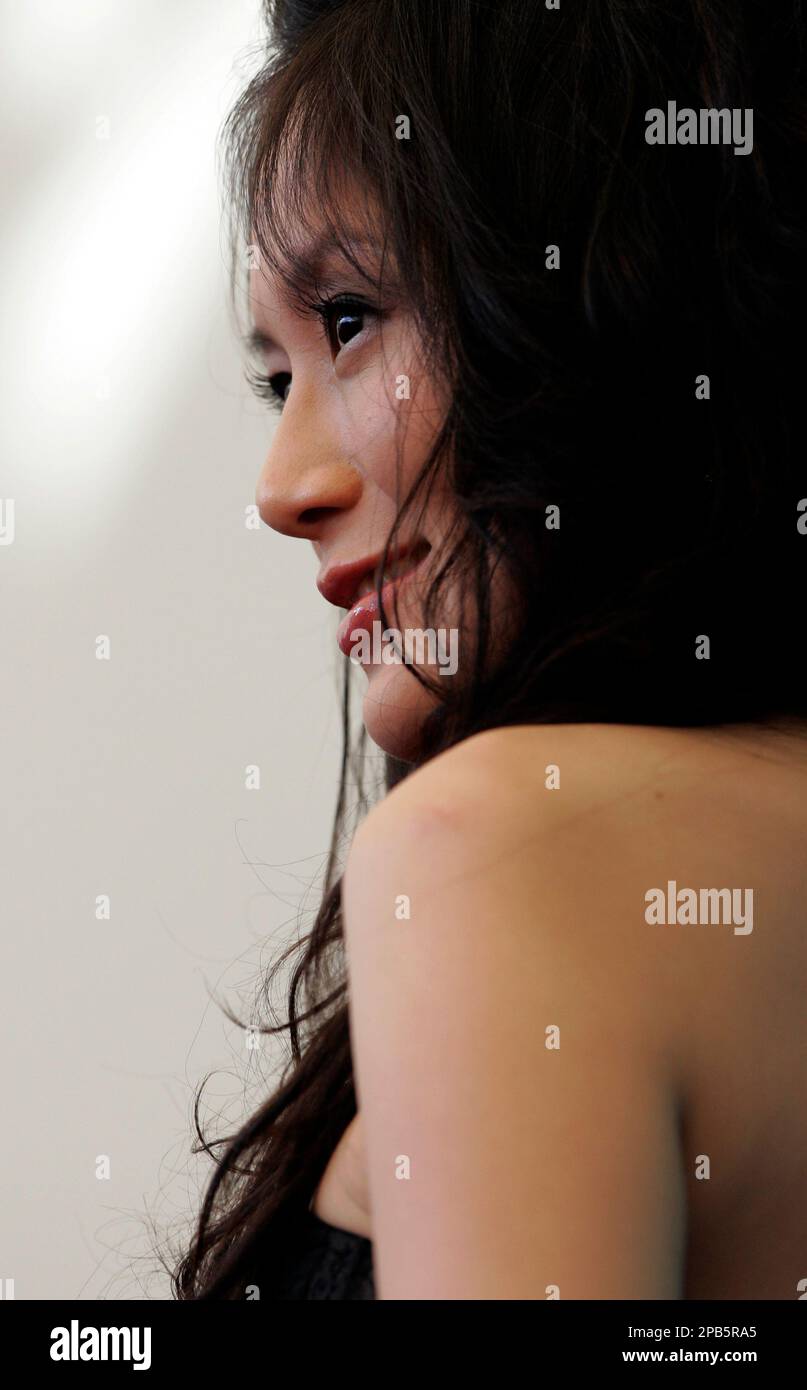 Actress Yin Shin poses for a photocall to present her film "Bangbang wo ...