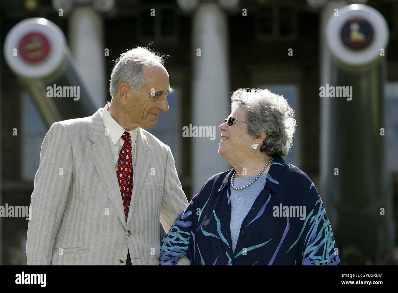 Former refugees from Nazism Fritz Lustig, left, and his wife Susan ...